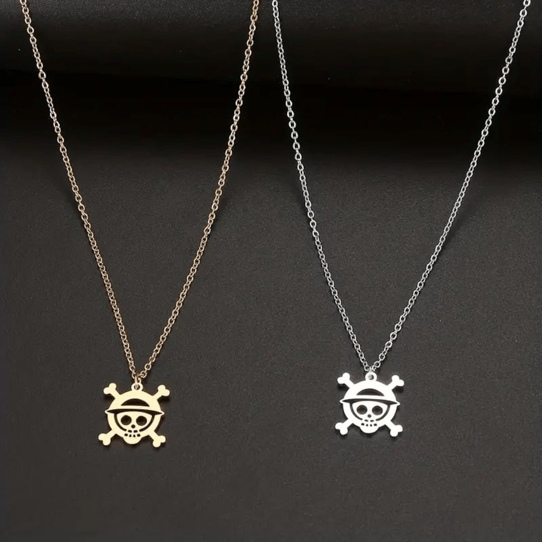 Stainless Steel Necklaces One Piece Skeleton Pirate Anime Pendants ...