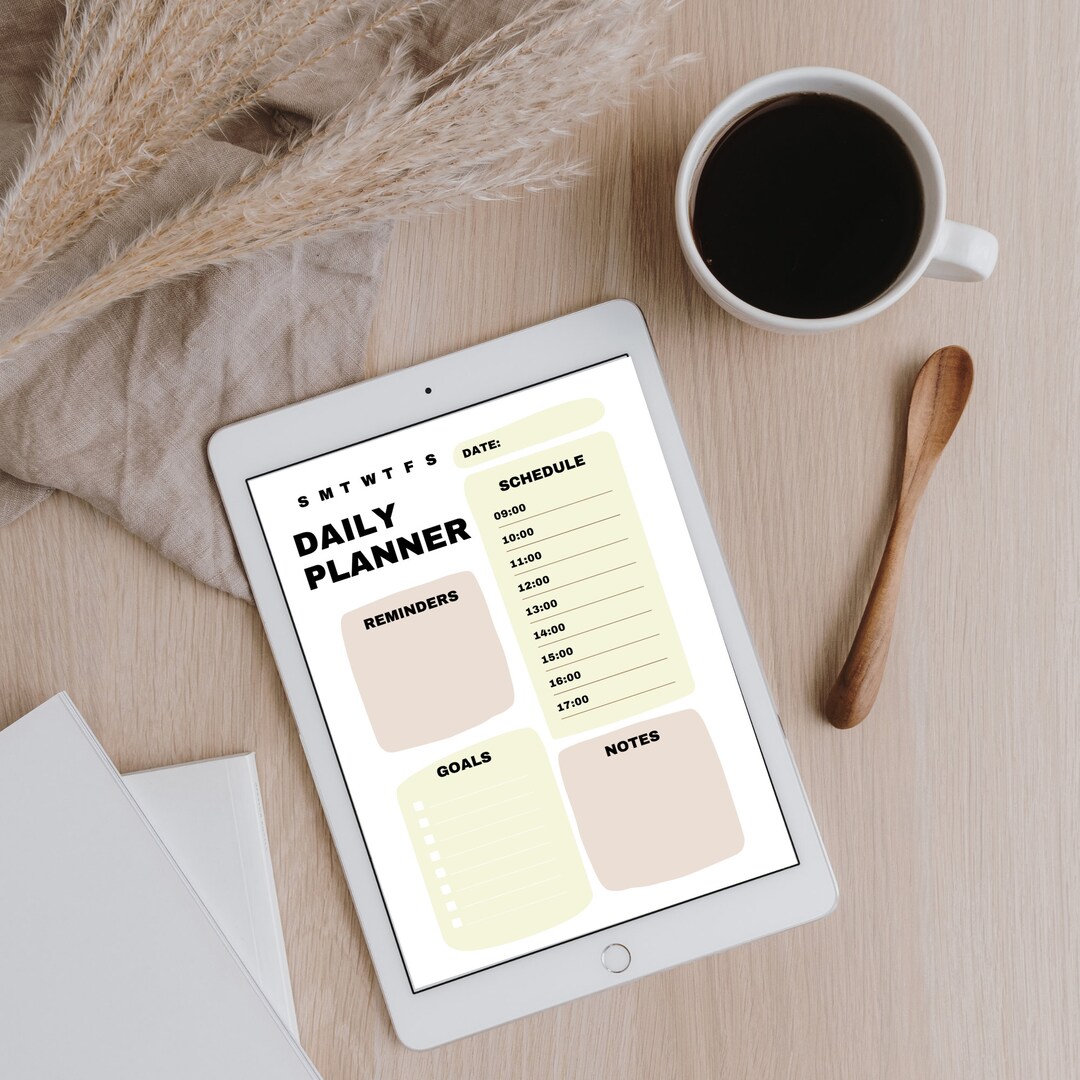 Daily Planner Printable | Undated Organizer & Schedule | Time ...