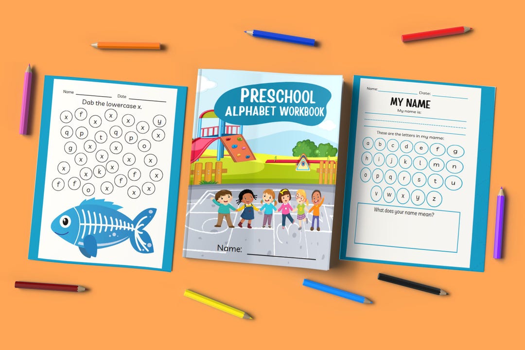 Preschool Alphabet Workbook: Letter Tracing & Activities (PDF Pattern ...