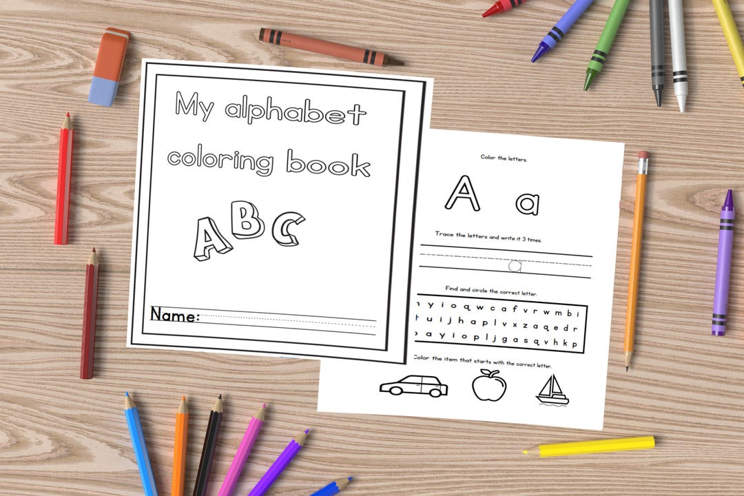 Black and White Coloring Workbook for Preschool Kindergarten Students ...
