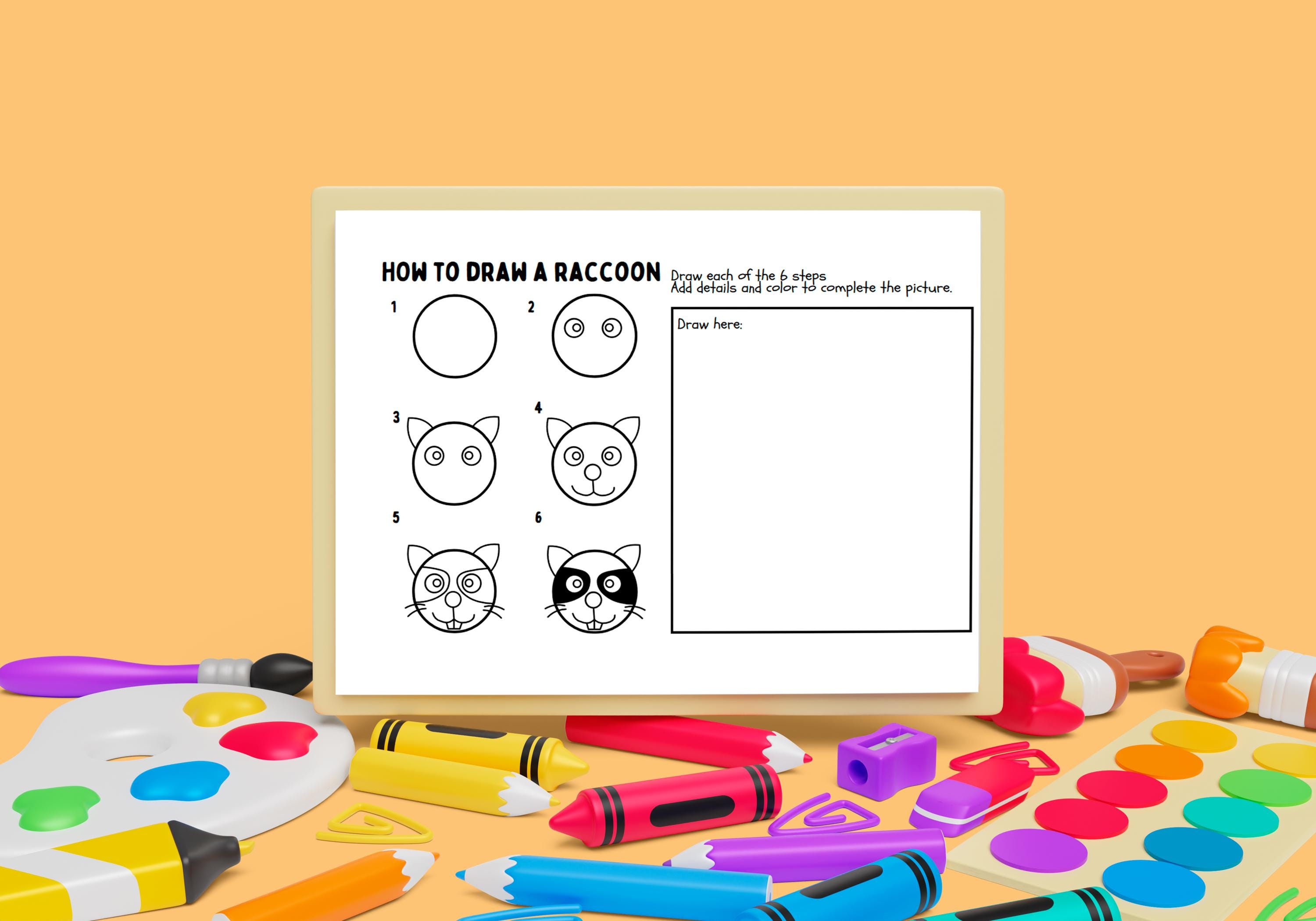Animal Drawing Worksheet: Homeschool Art, Preschool Learning (printable ...