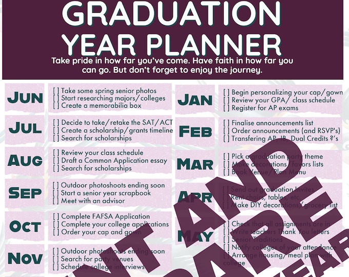 2026 Senior Year Checklist, College Packing Checklist Bundle, Senior ...
