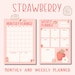Printable Strawberry Cottagecore Planner Set | Cute Strawberry ...