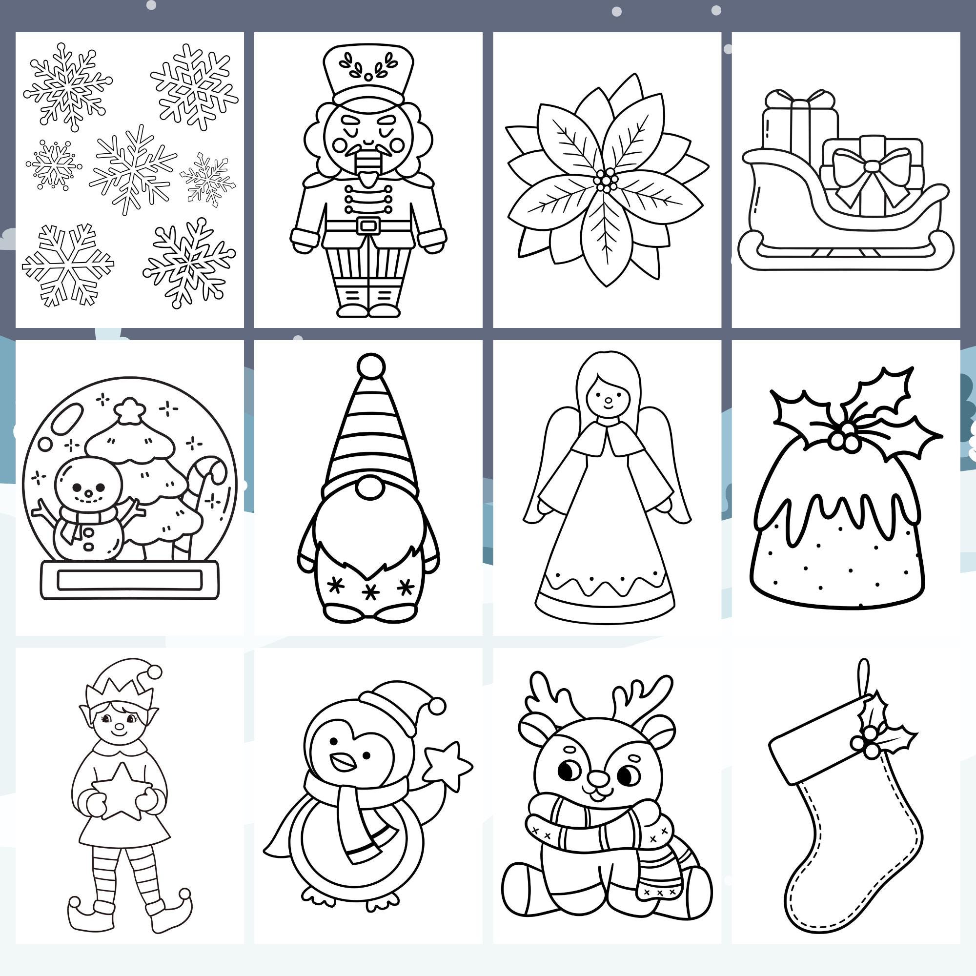 Christmas Coloring Pages for Toddlers, Easy Holiday Printables, Kids ...