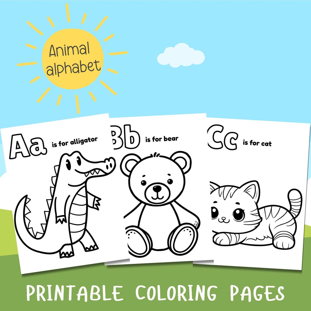 Alphabet Animal Coloring Pages – ABC Coloring Pages, Cute ABC Animals ...