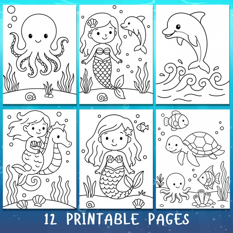 Underwater Adventure Coloring Pages for Kids – Toddler Coloring Sheets ...