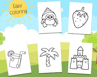 Summer Themed Easy Coloring Pages, Coloring Pages for Toddlers and ...