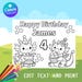 Editable Dragon Birthday Coloring Page – Dragon Party Favor, Dragon ...