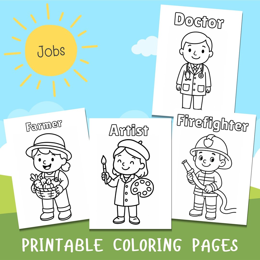 Occupations Coloring Pages for Kids, Toddler Printable Activity Pack ...