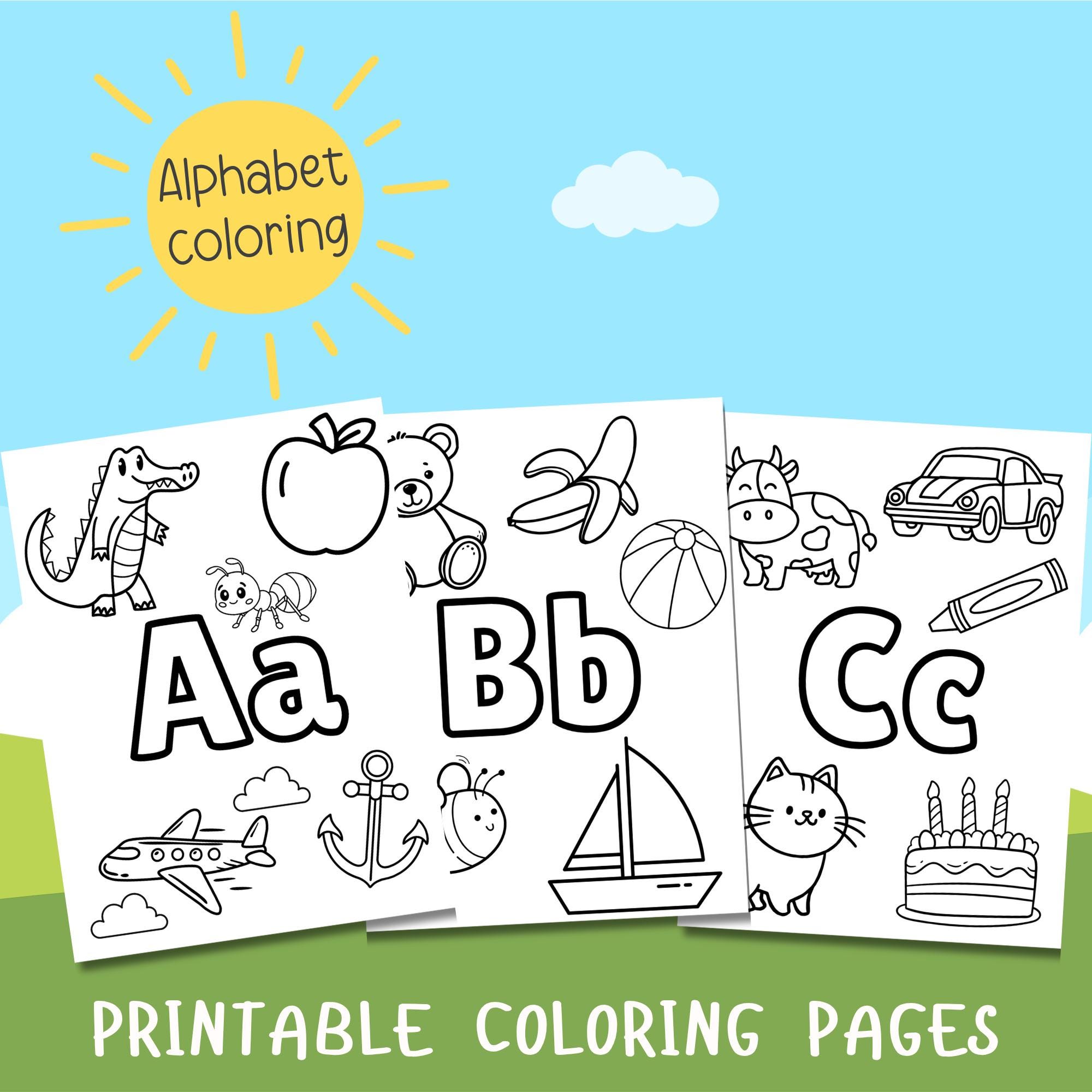 Alphabet Coloring Pages – ABC Coloring Pages, Preschool Learning ...