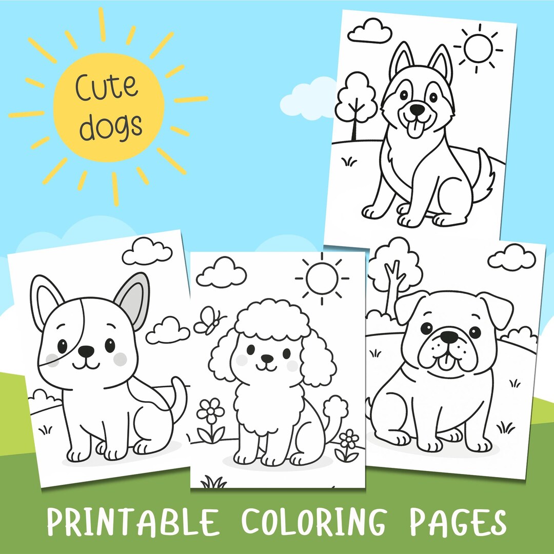 Dog Coloring Pages for Kids – Toddler Coloring Sheets, Preschool ...