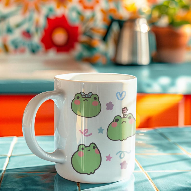 Adorable Frog Mug – Cute Cartoon Frogs Coffee Cup – Perfect Gift for Frog Lovers & Amphibian ...