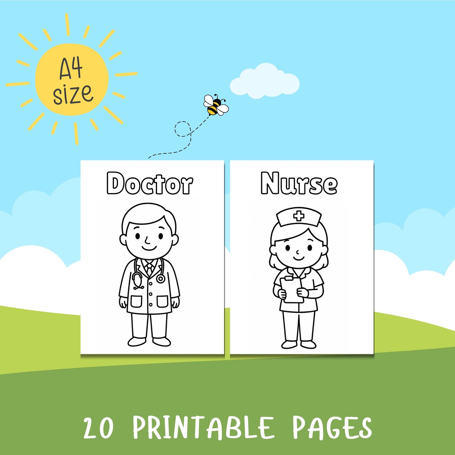 Occupations Coloring Pages for Kids, Toddler Printable Activity Pack ...