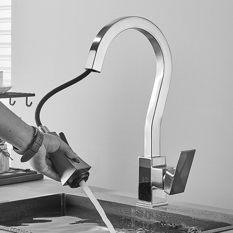 Digital Display Kitchen Faucet Black Four Function Single - Etsy Australia
