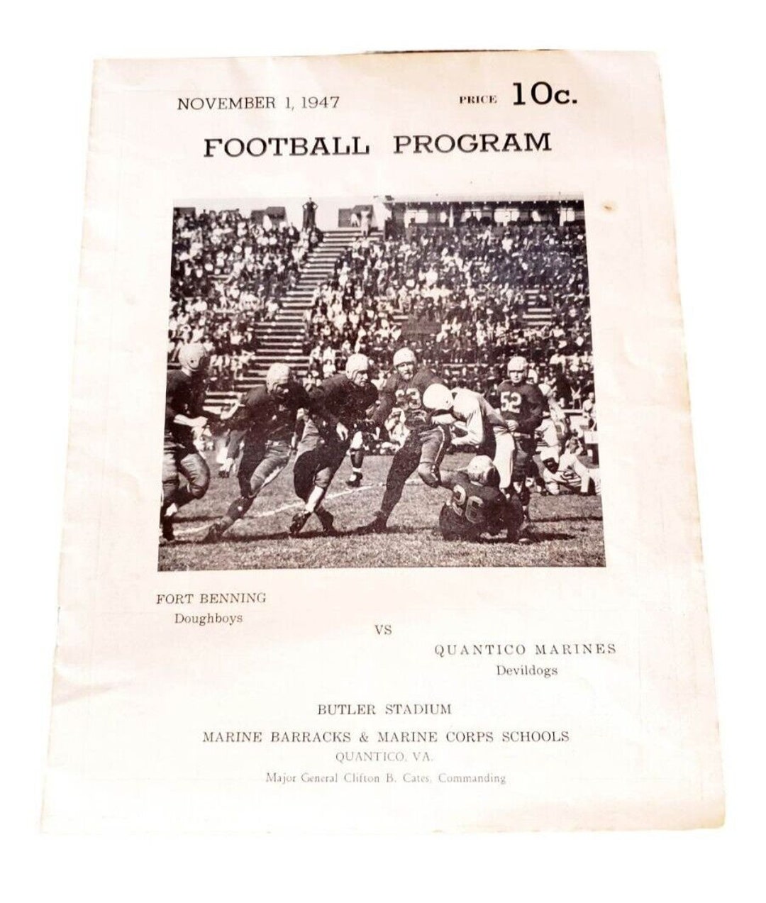 1947 Quantico Marines Devil Dogs Vs Fort Benning Football - Etsy