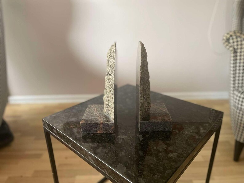 Handcrafted Stone Book Holder, Rustic Stone Book Stand, Natural Granite ...