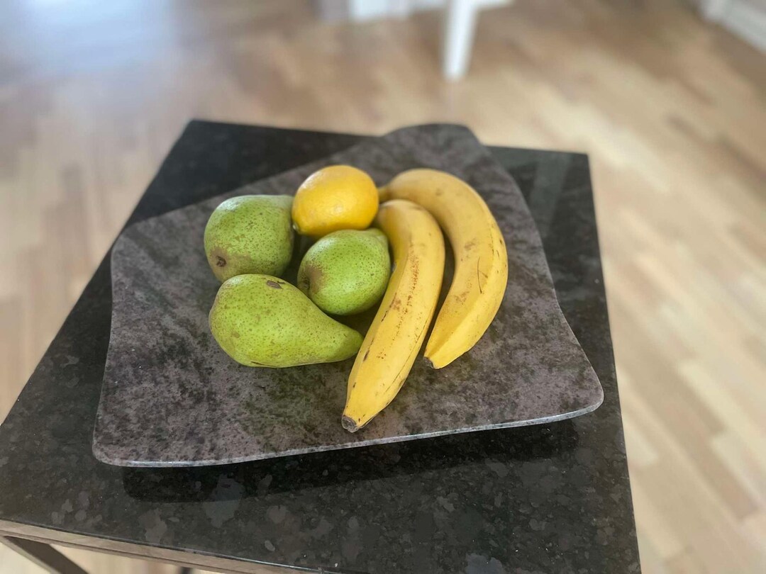 Curved Granite Plate, Stone Serving Bowl, Blue Serving Dish, Handmade ...