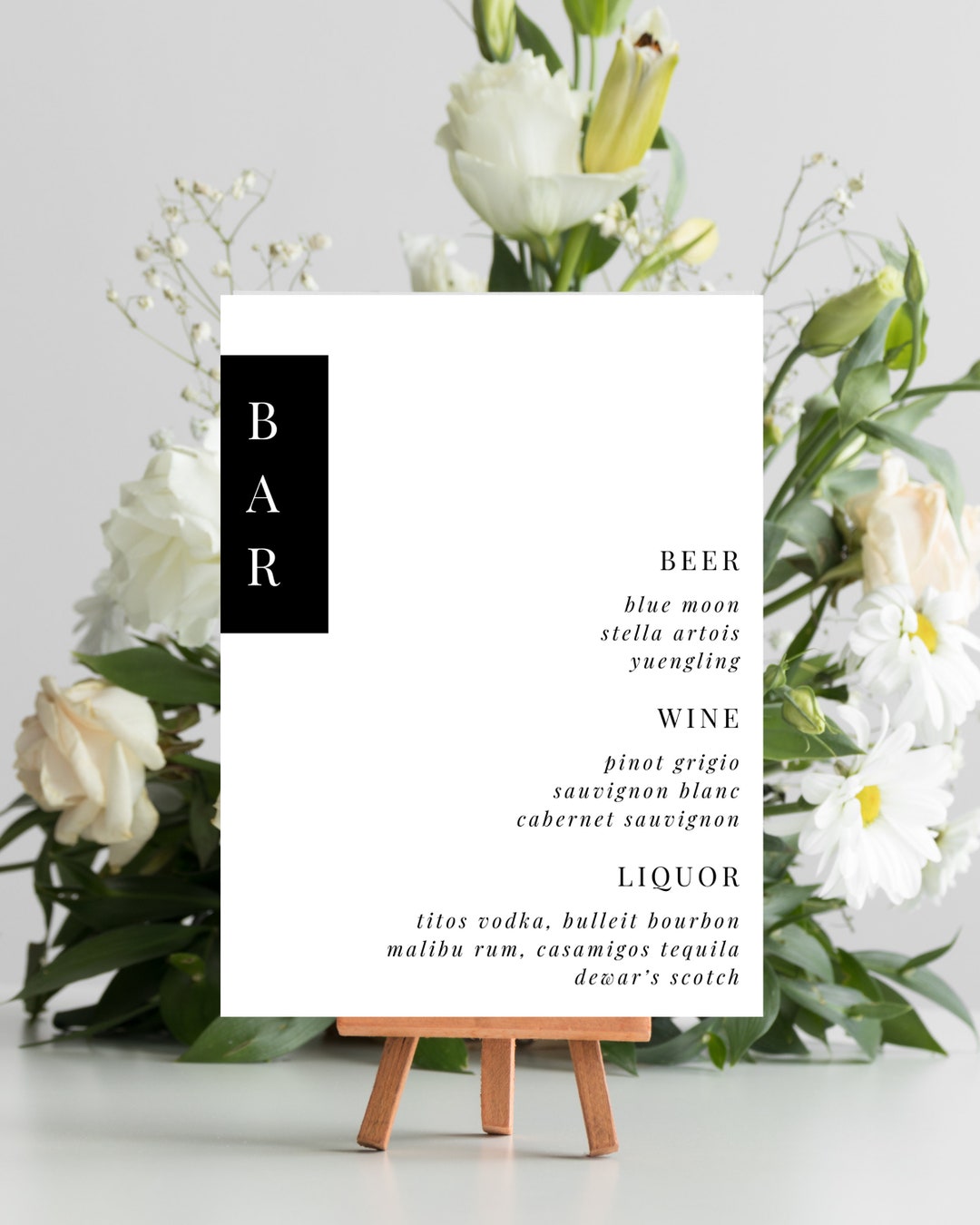 Modern Bar Menu Template Printable Bar Sign for Modern - Etsy