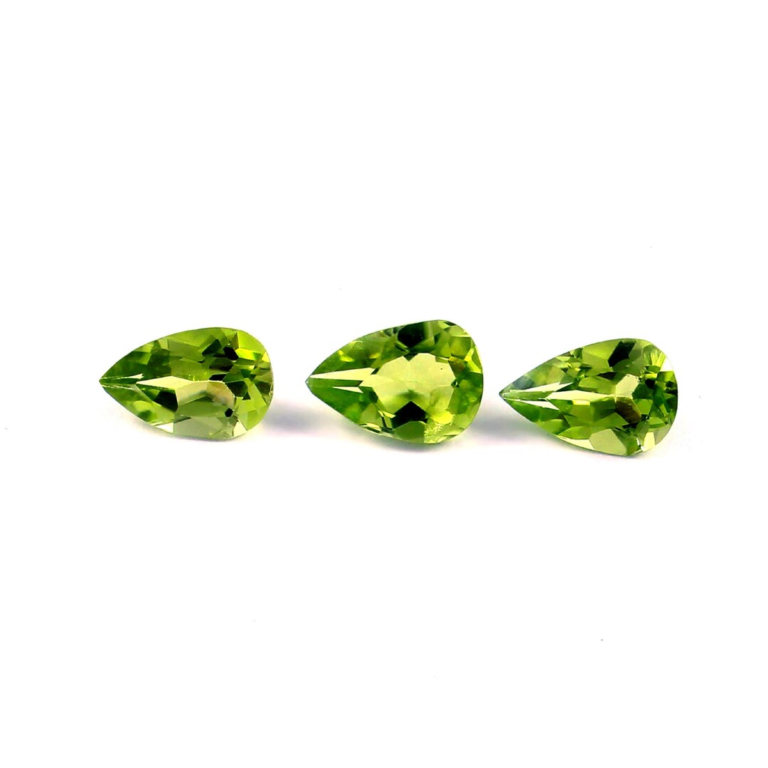 Pear Cut Peridot Gemstone, Natural Olive Green Loose Stone for Jewelry ...