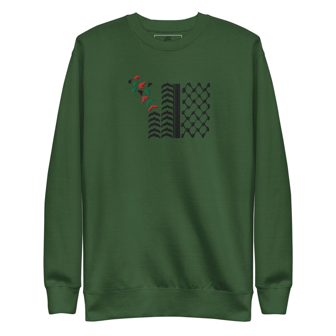 Embroidered Sweater Keffiyeh Pattern With Hearts - Etsy