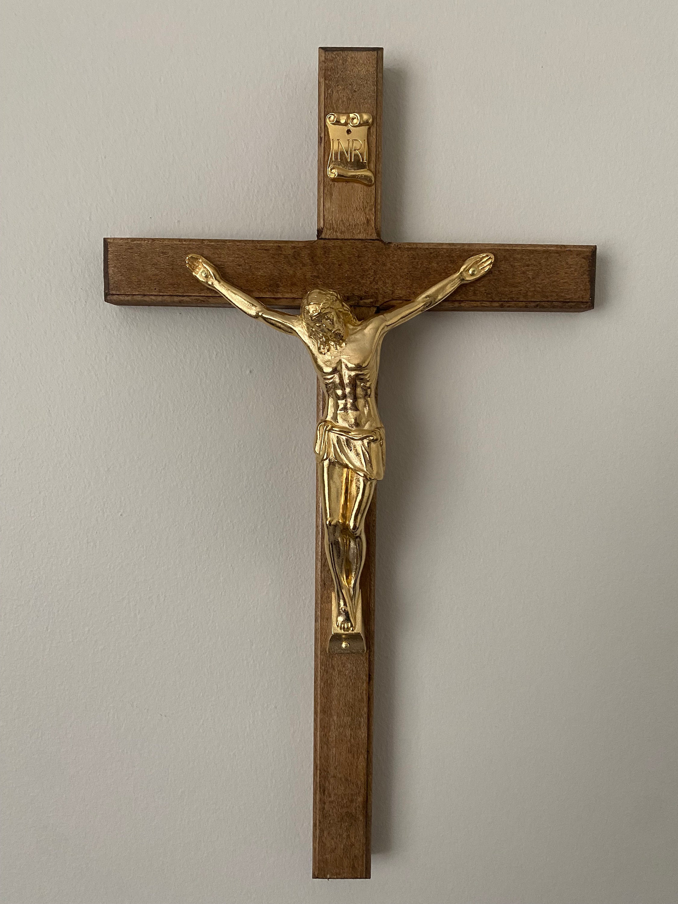 Large Traditional Crucifix Dark Oak Finish - Etsy