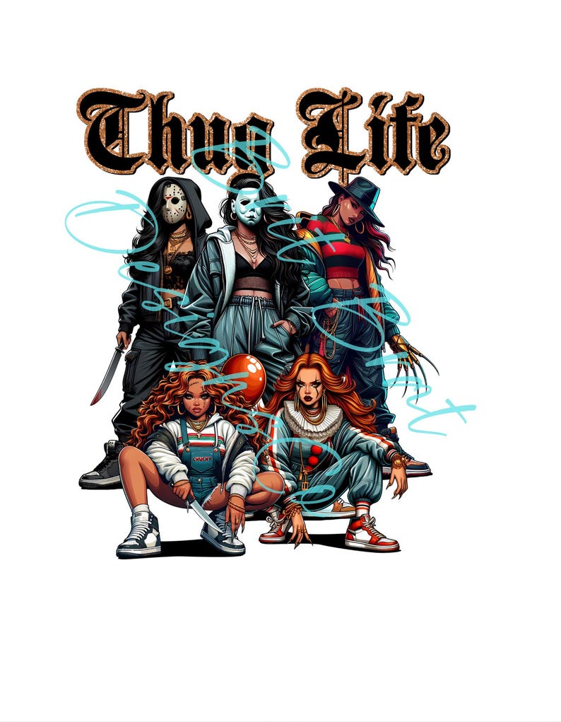 Horror Characters Thug Life Sweatshirt,hoodie and Long Sleeve - Etsy
