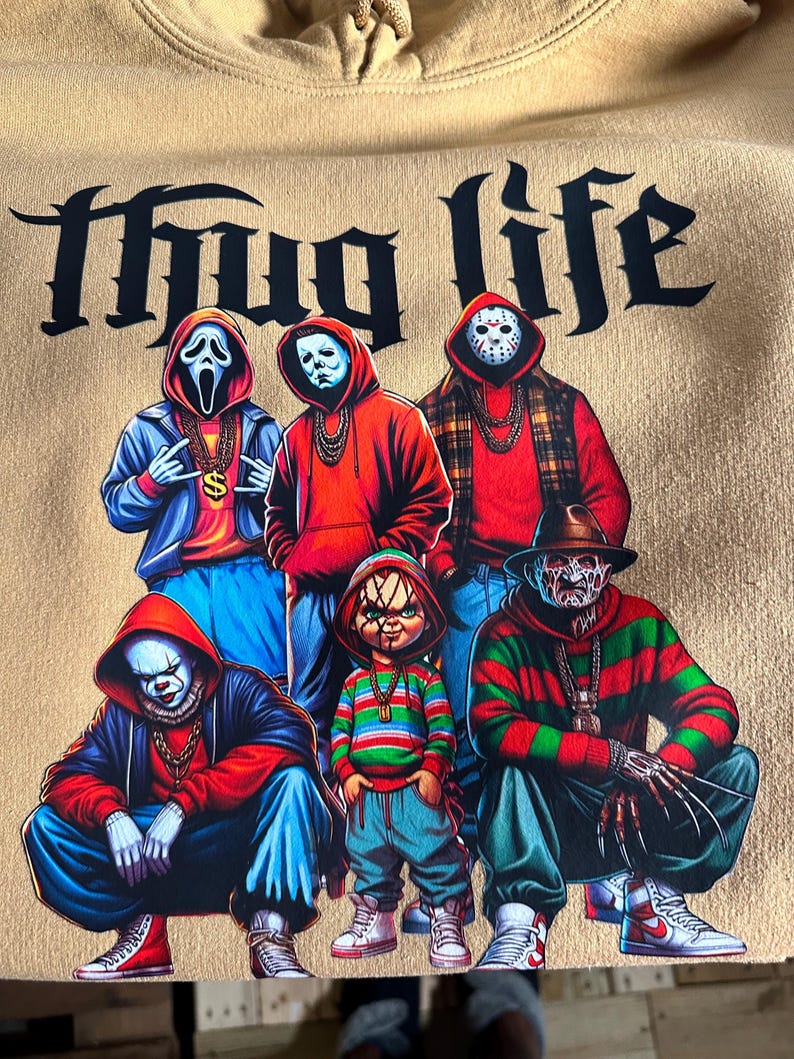 Horror Characters Thug Life Sweatshirt,hoodie and Long Sleeve - Etsy