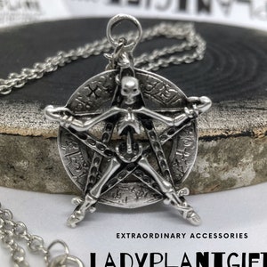 Skeleton Pentagram Necklace | Gothic Skeleton Pentagram Stars Pendant ...