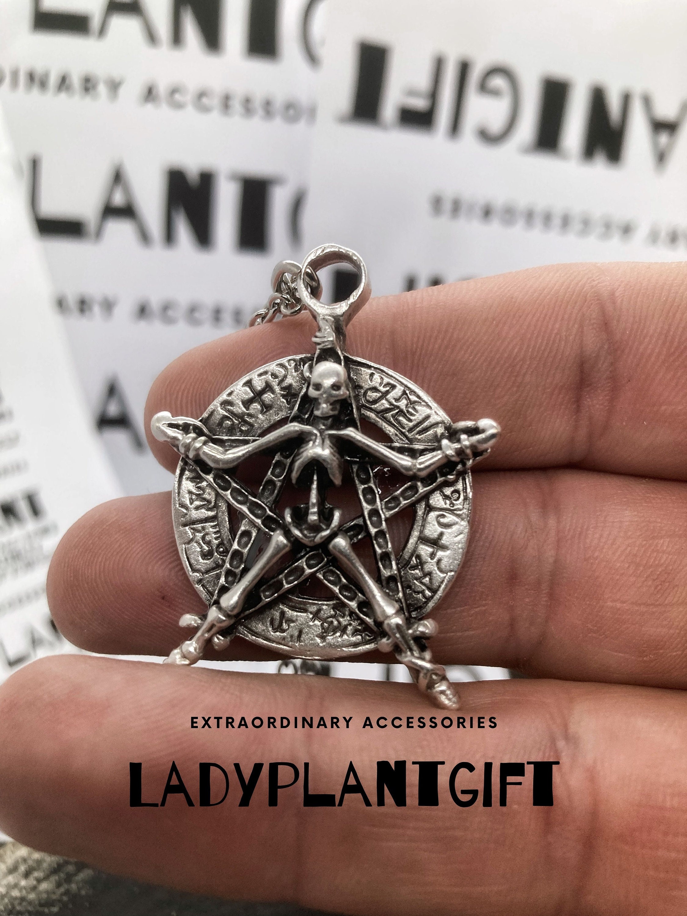 Skeleton Pentagram Necklace Gothic Skeleton Pentagram Stars - Etsy