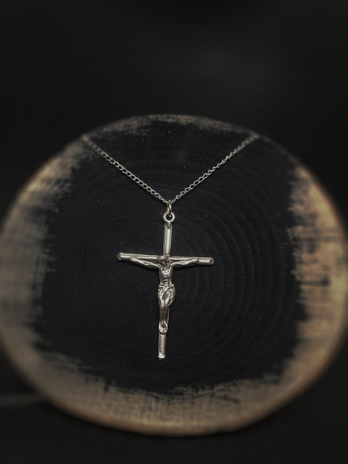 Handmade Sterling Silver Jesus Crucifix Pendant Necklace - Etsy