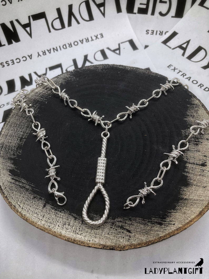 Hangman's Noose Necklace Barbed Wire Hangman's Noose - Etsy