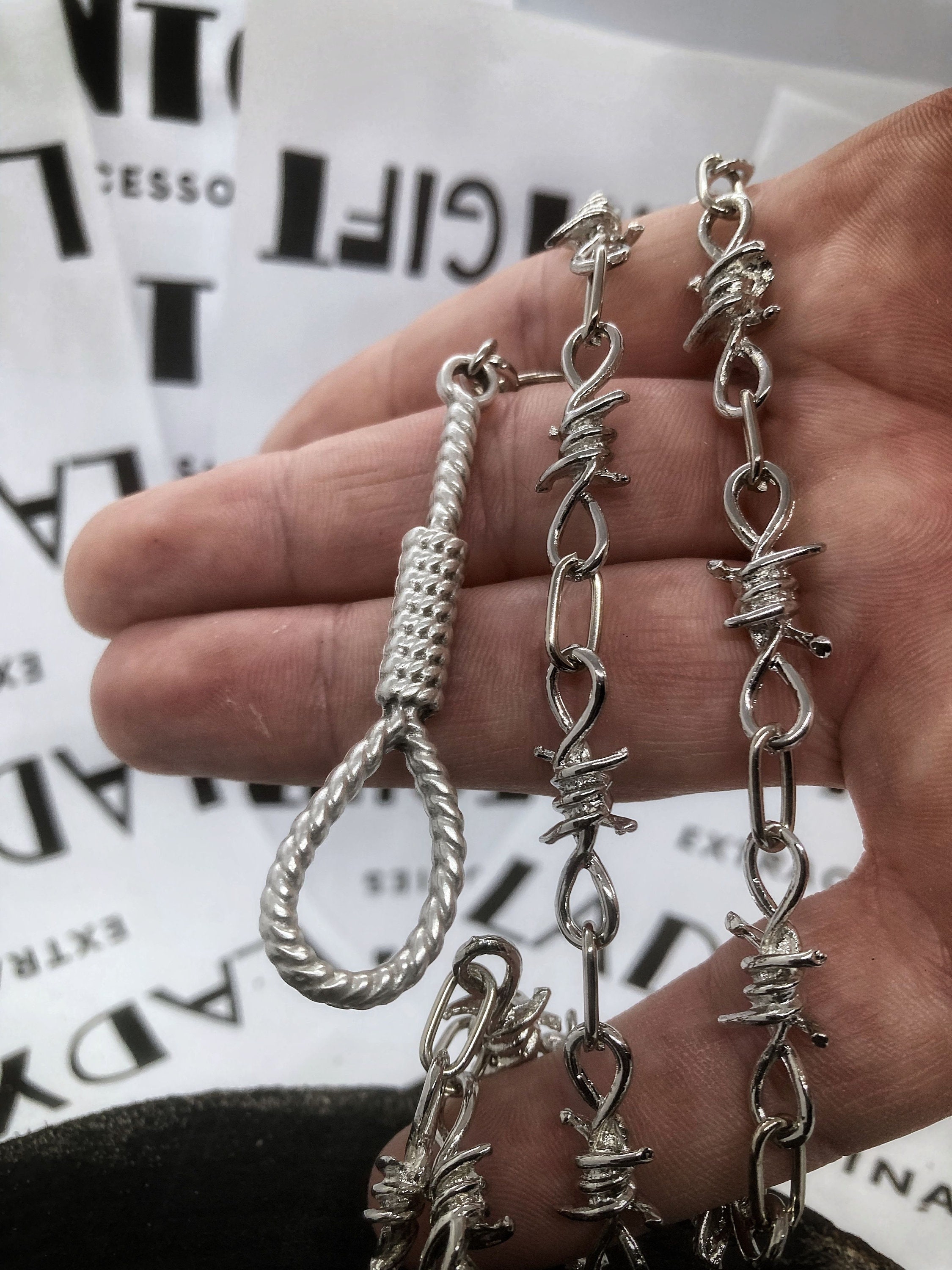 Hangman's Noose Necklace Barbed Wire, Hangman's Noose Choker Barbed ...