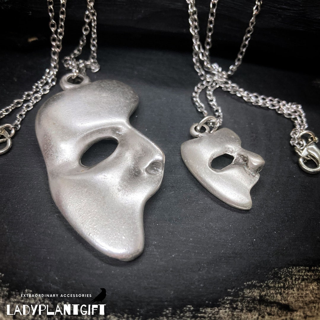 Mask Necklace, Phantom of the Opera Masquerade Mask Pendant, Handmade ...