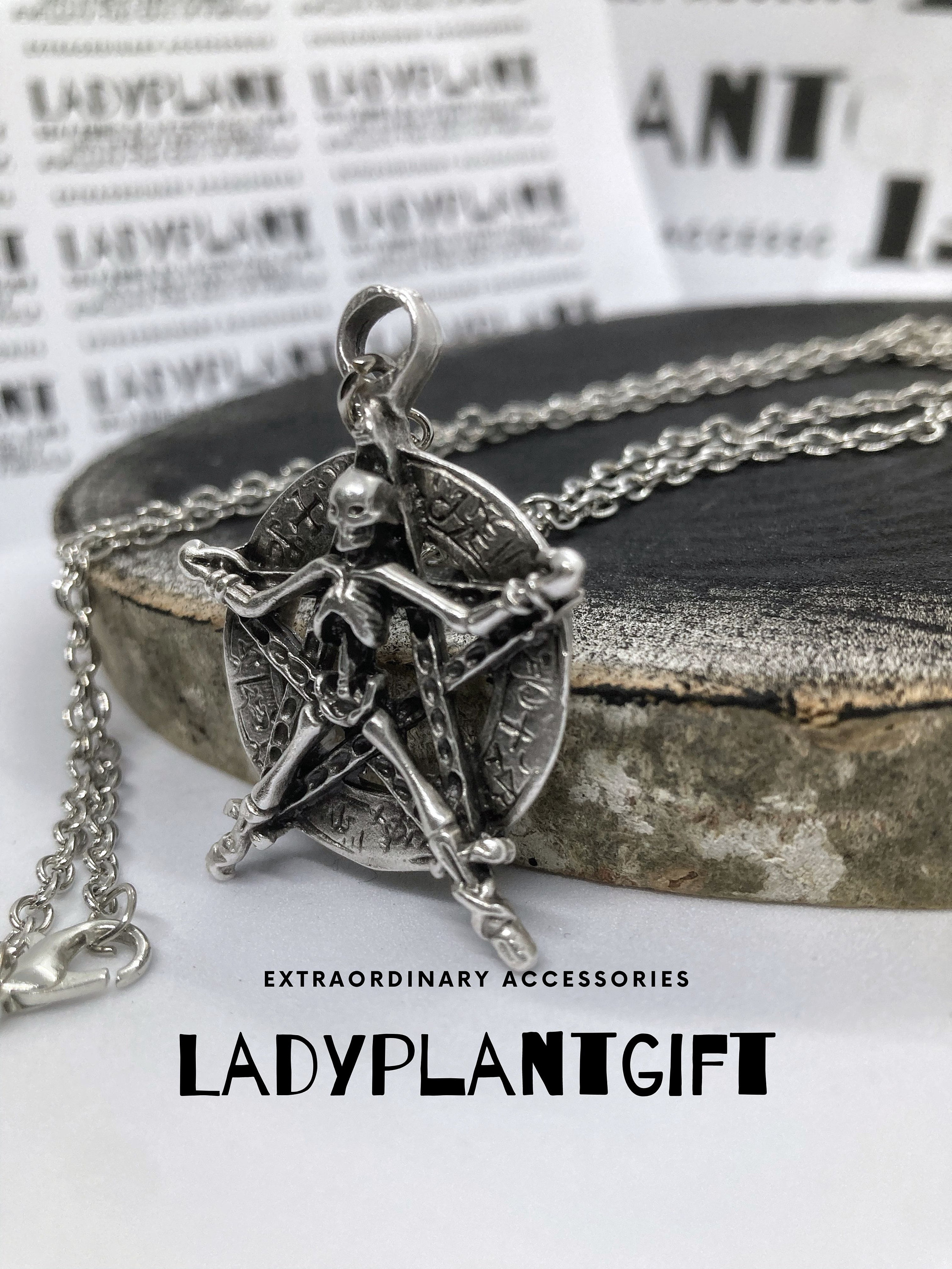 Skeleton Pentagram Necklace Gothic Skeleton Pentagram Stars - Etsy