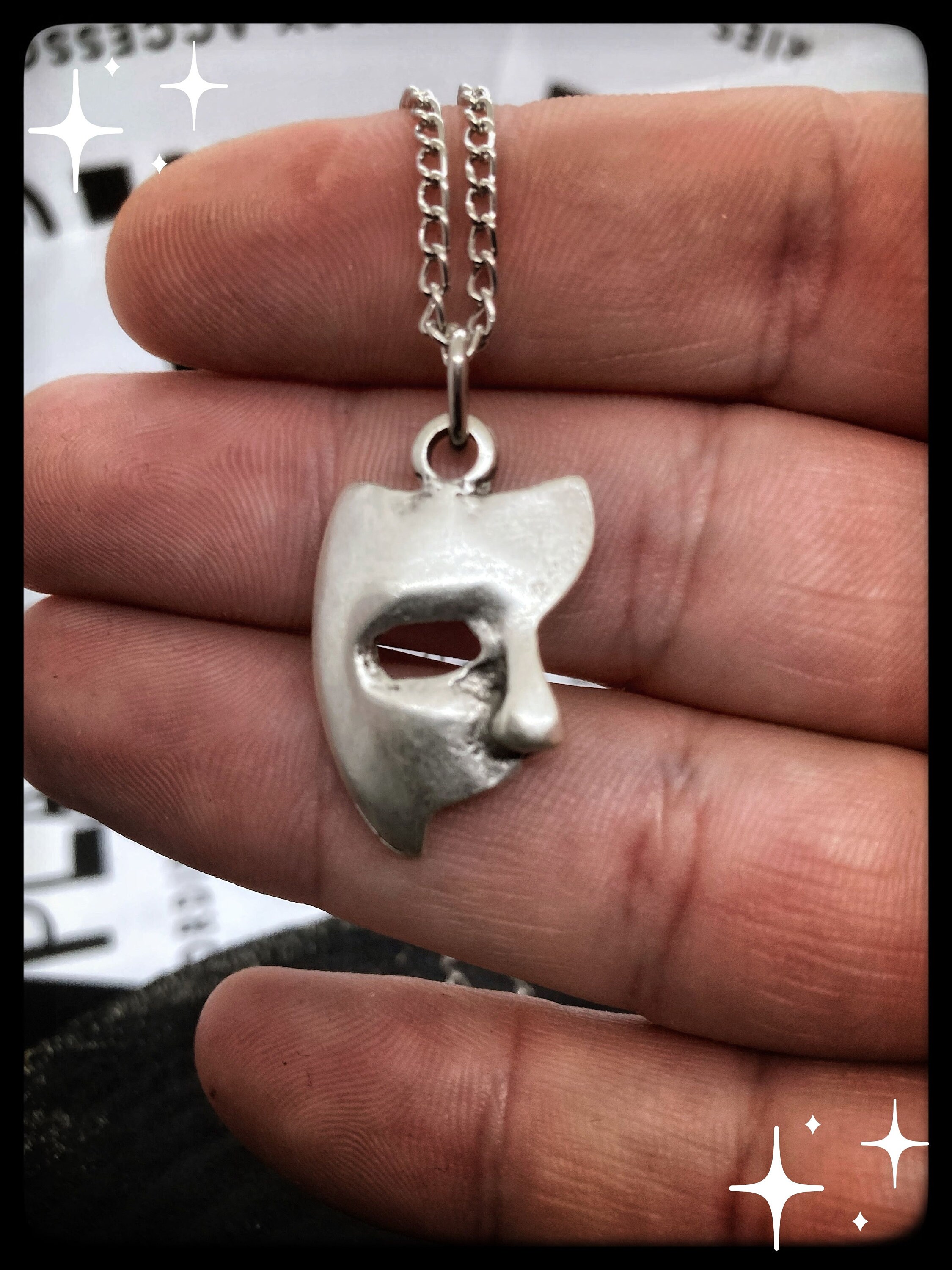 Mask Necklace Phantom of the Opera Masquerade Mask Pendant - Etsy