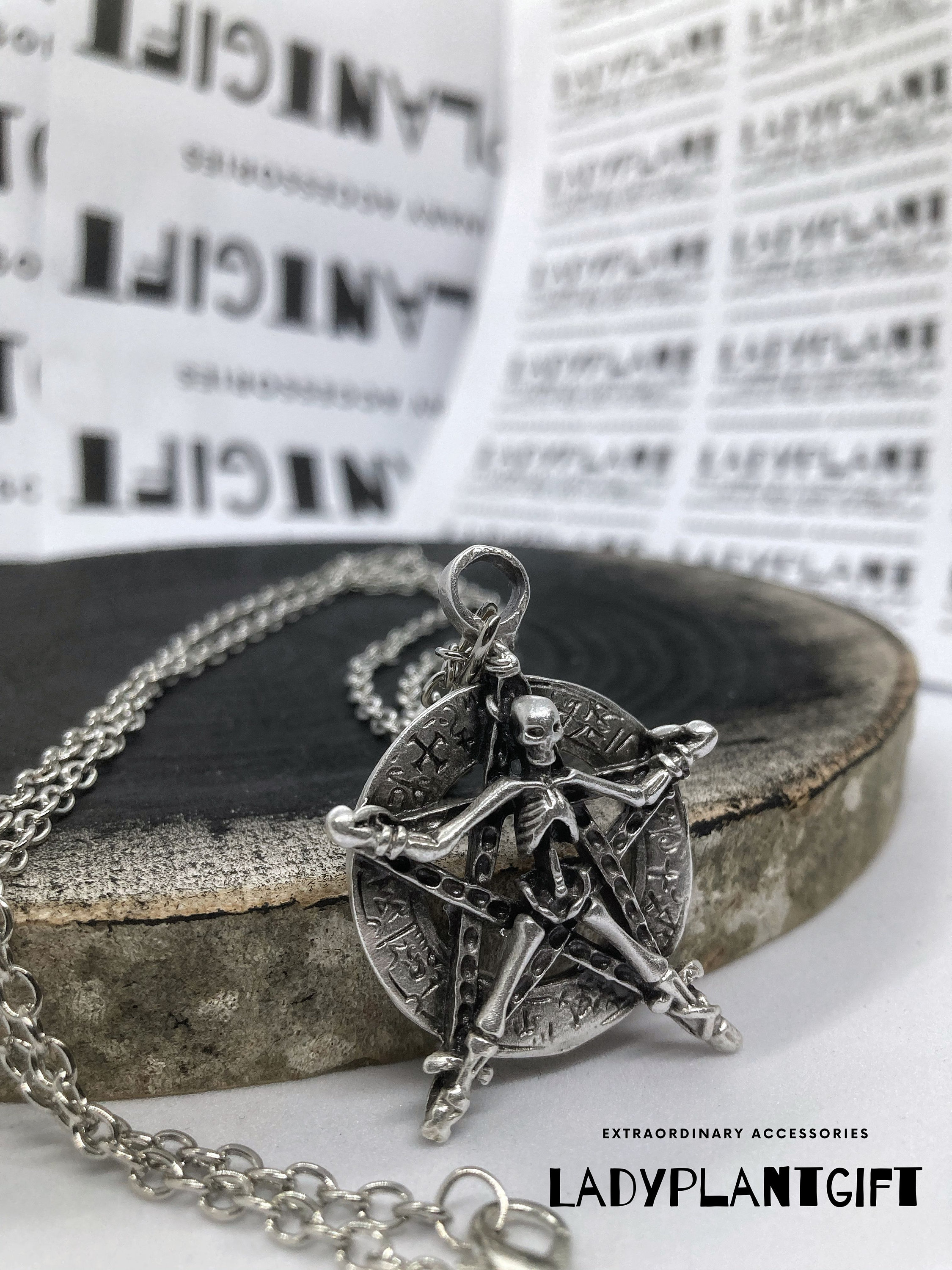 Skeleton Pentagram Necklace Gothic Skeleton Pentagram Stars - Etsy