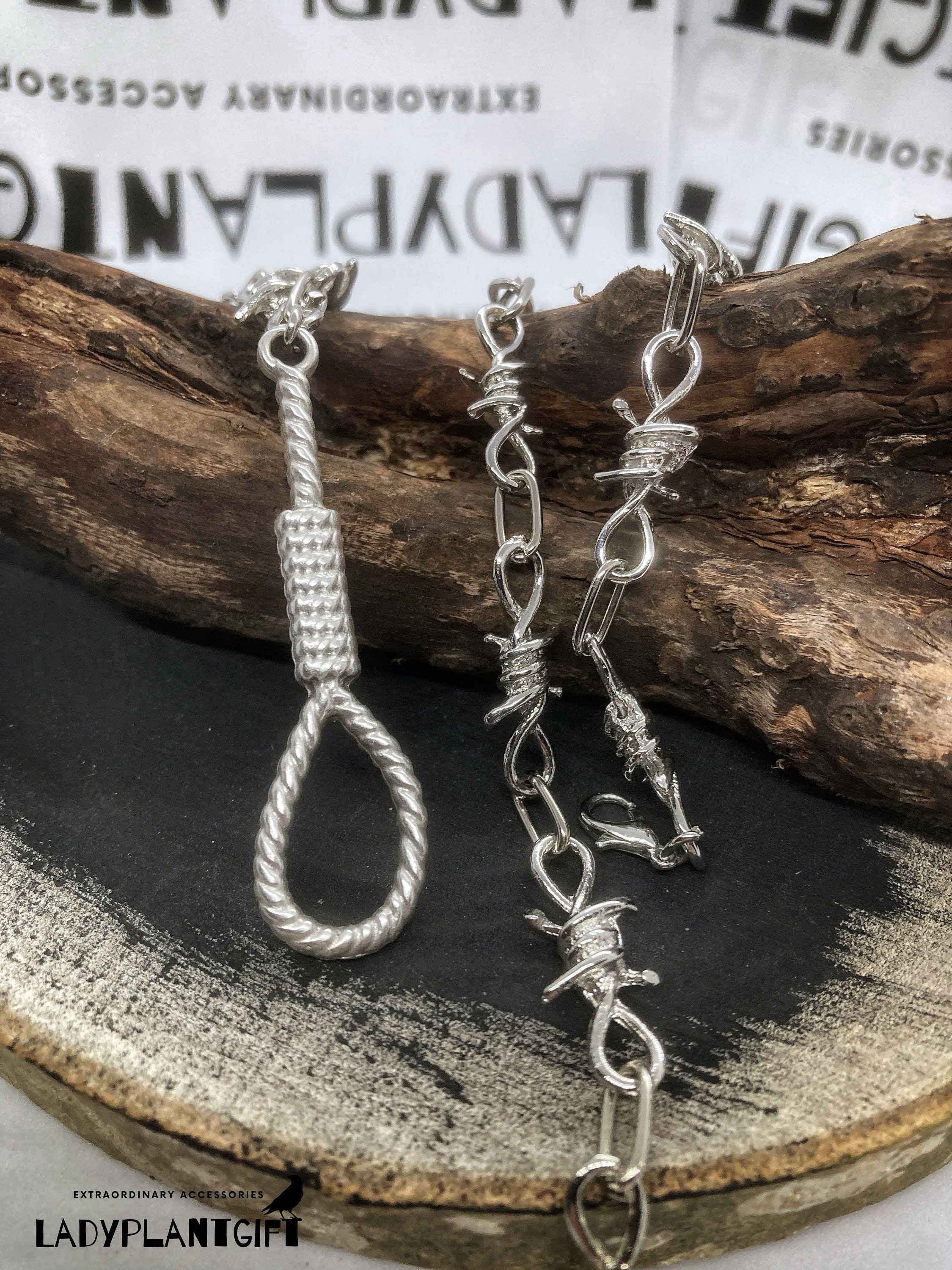 Hangman's Noose Necklace Barbed Wire, Hangman's Noose Choker Barbed ...