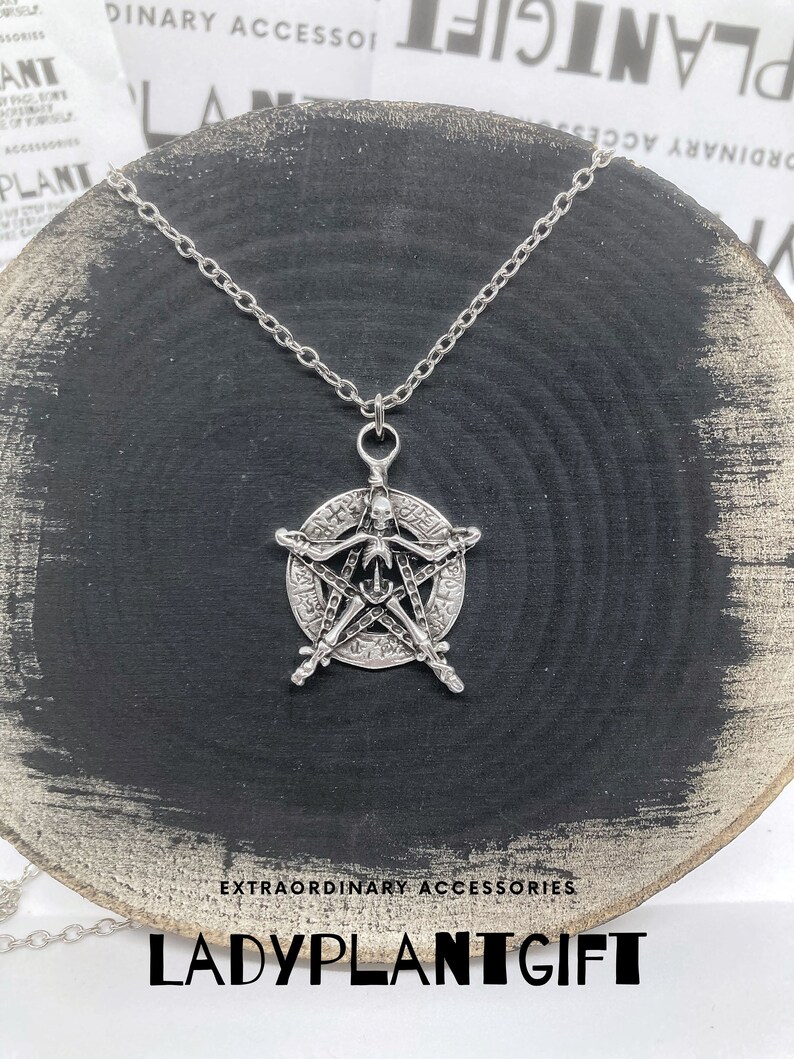 Skeleton Pentagram Necklace Gothic Skeleton Pentagram Stars - Etsy