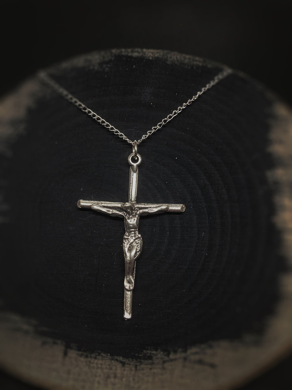 Handmade Sterling Silver Jesus Crucifix Pendant Necklace - Etsy