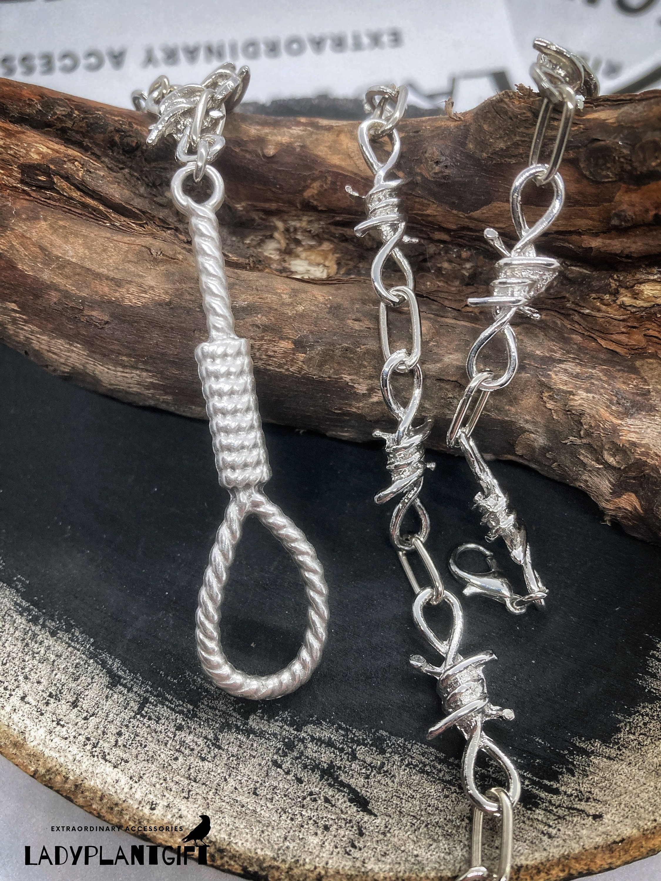 Hangman's Noose Necklace Barbed Wire, Hangman's Noose Choker Barbed ...