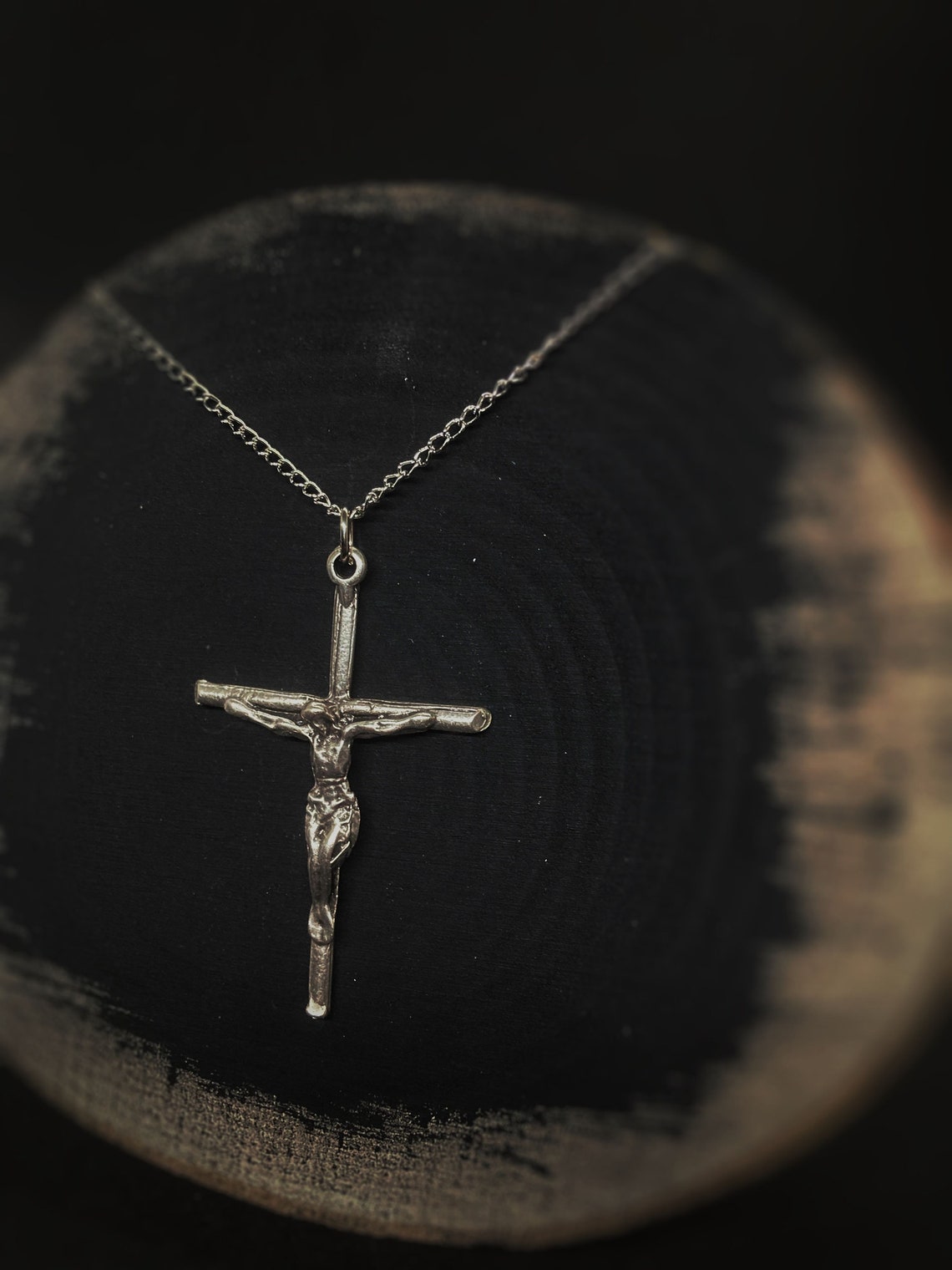 Handmade Sterling Silver Jesus Crucifix Pendant Necklace - Etsy