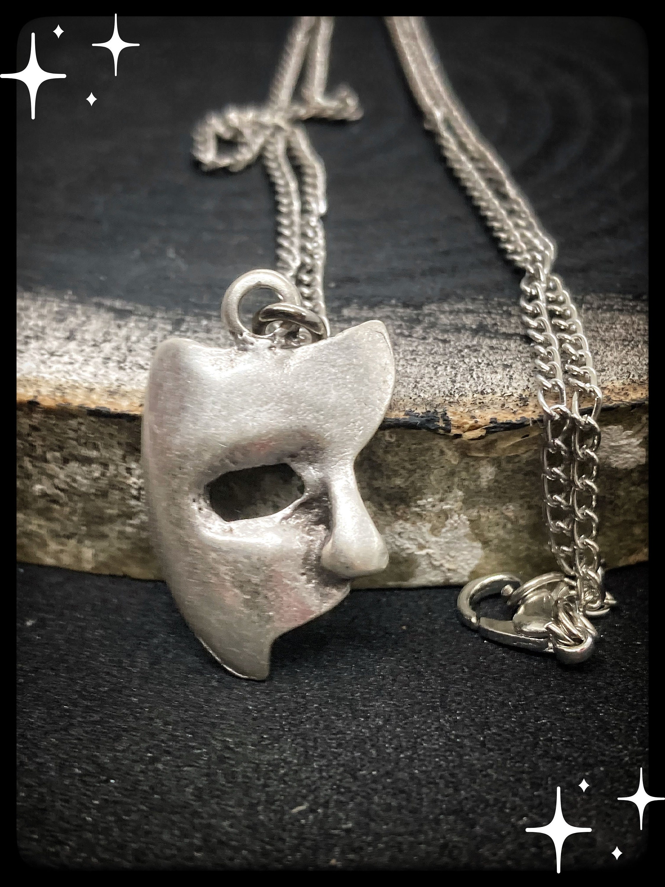 Mask Necklace Phantom of the Opera Masquerade Mask Pendant - Etsy
