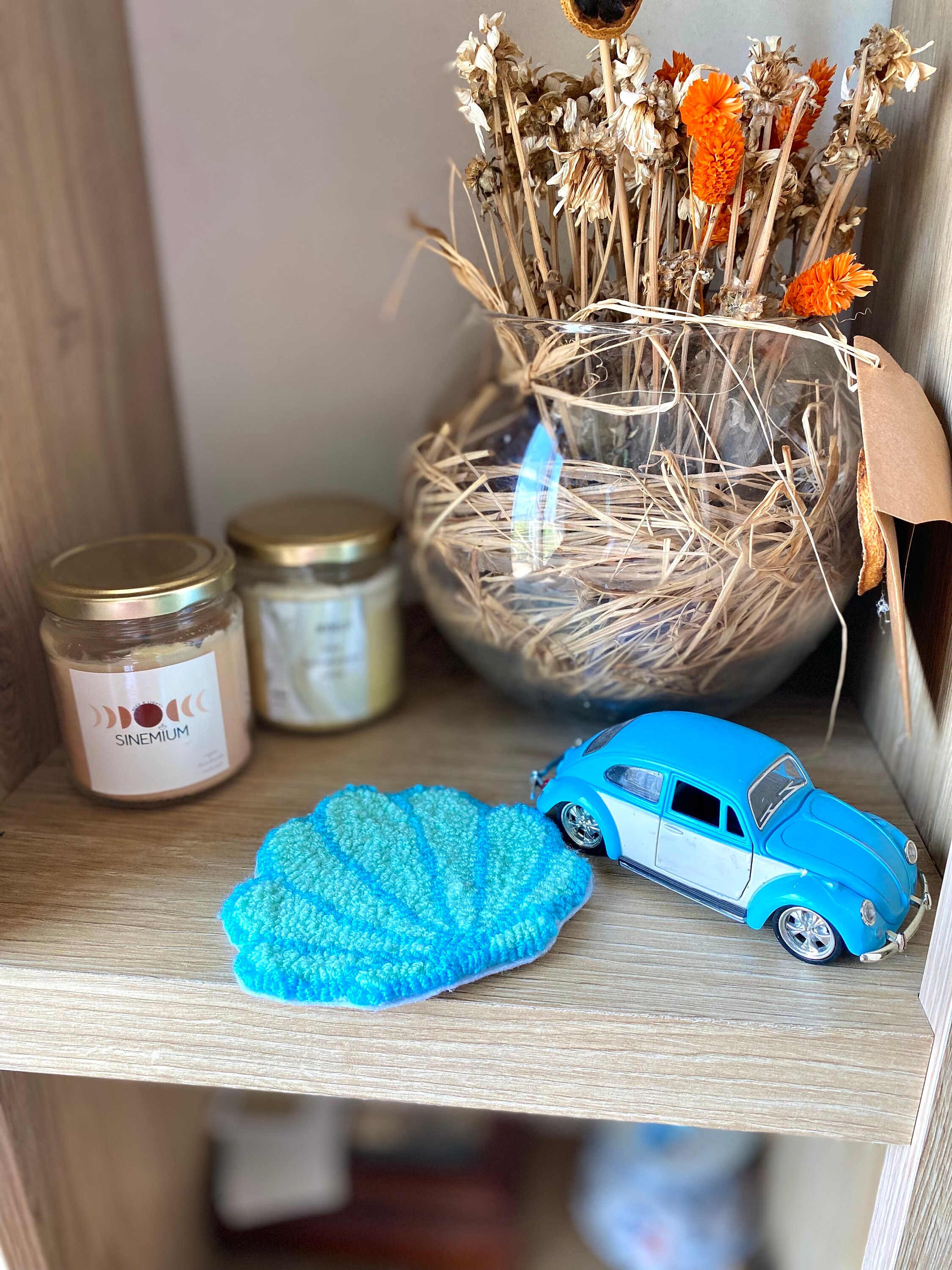 Punch Needle Aesthetic Coaster, Mug Rug - Etsy