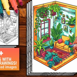 68+ Isometric Room Coloring Pages for Adults, Home, Kids Coloring Book ...