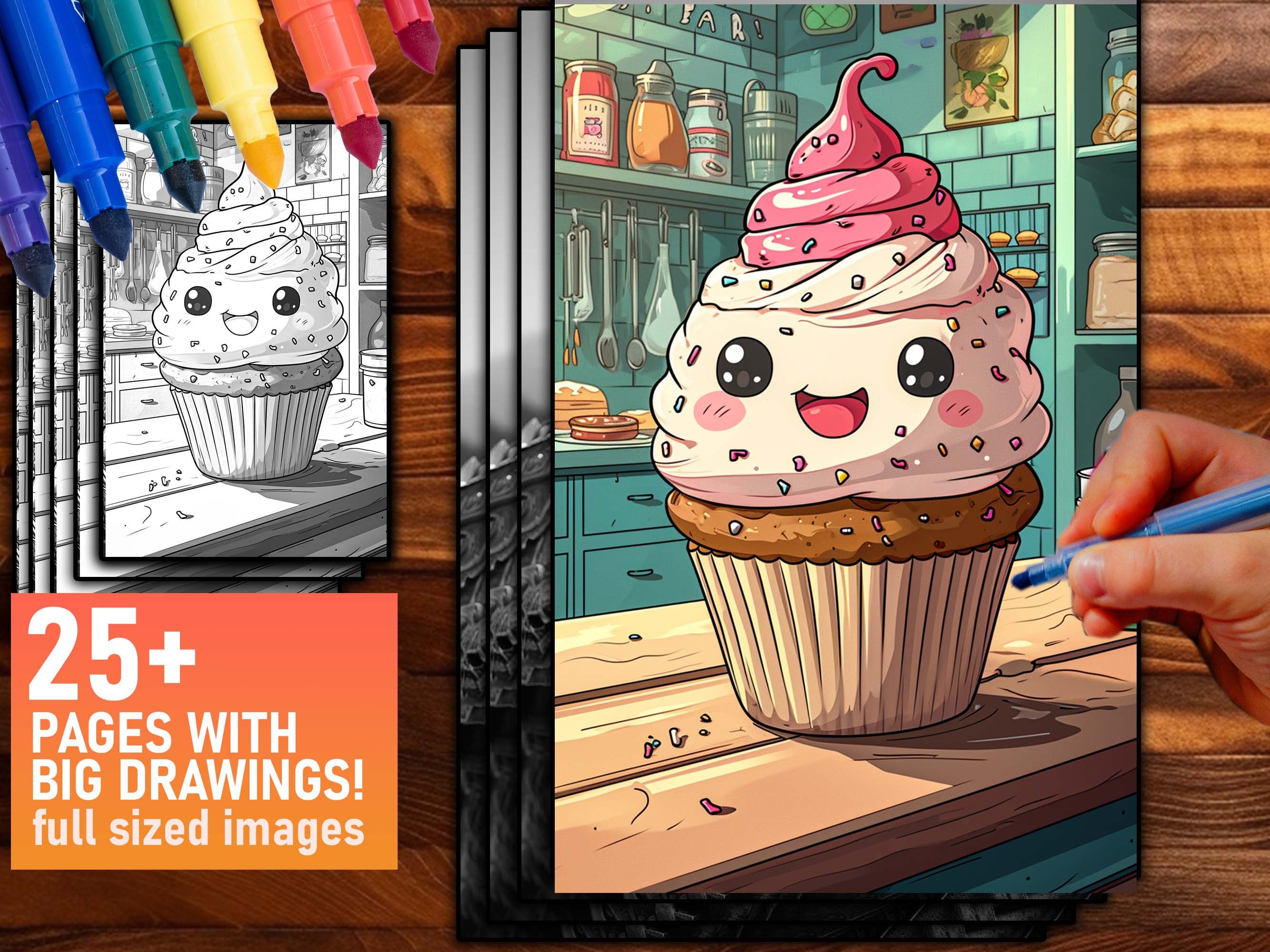 25 Kawaii Food Coloring Pages for Kids, Cute Printables Snacks, Anime ...