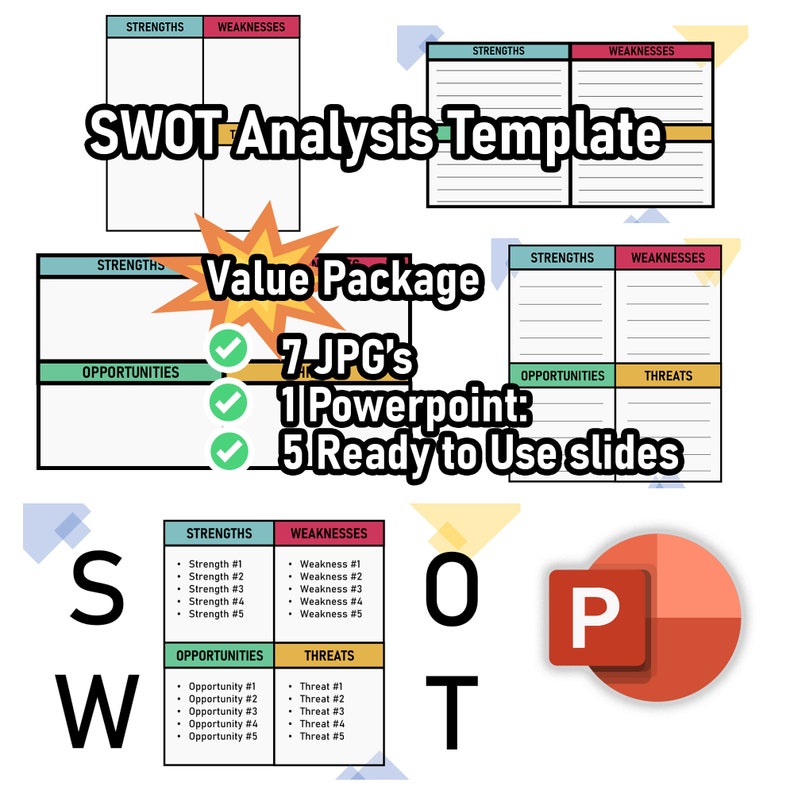 SWOT Powerpoint Template, SWOT Analysis, SWOT Template, Template Swot ...