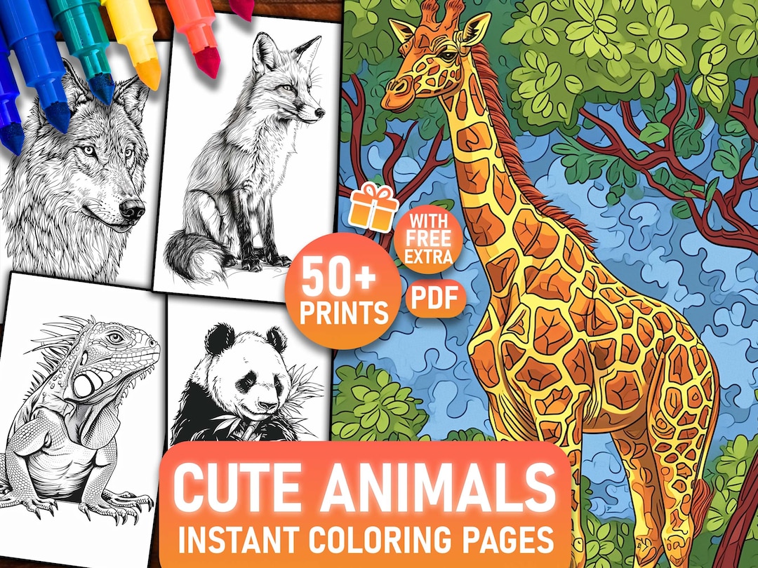 Animal Colouring Pages for Adults, Printable Animal Coloring Sheets ...