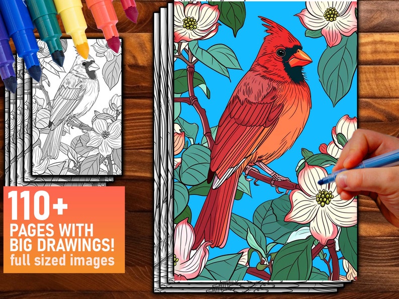 110 Bird Coloring Pages for Adults, Bird Coloring Sheets, Adult ...