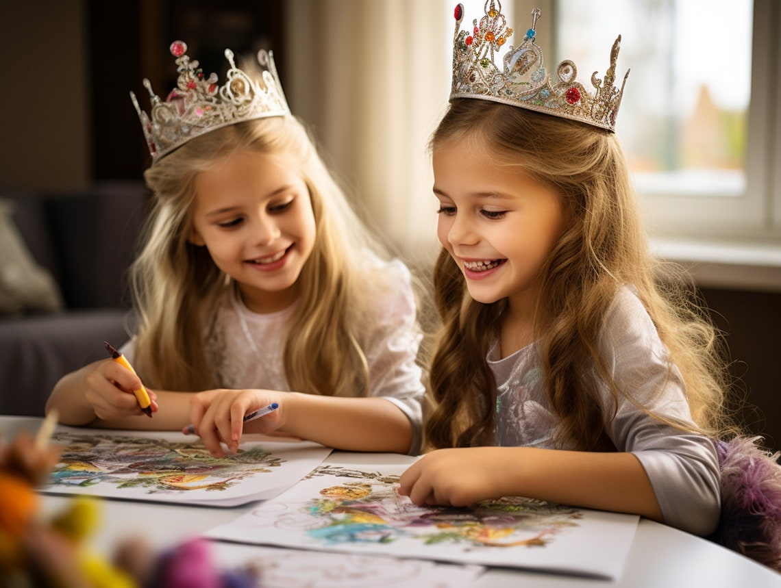 Princesses Coloring Page for Girls, Kids Coloring Page, Printable ...