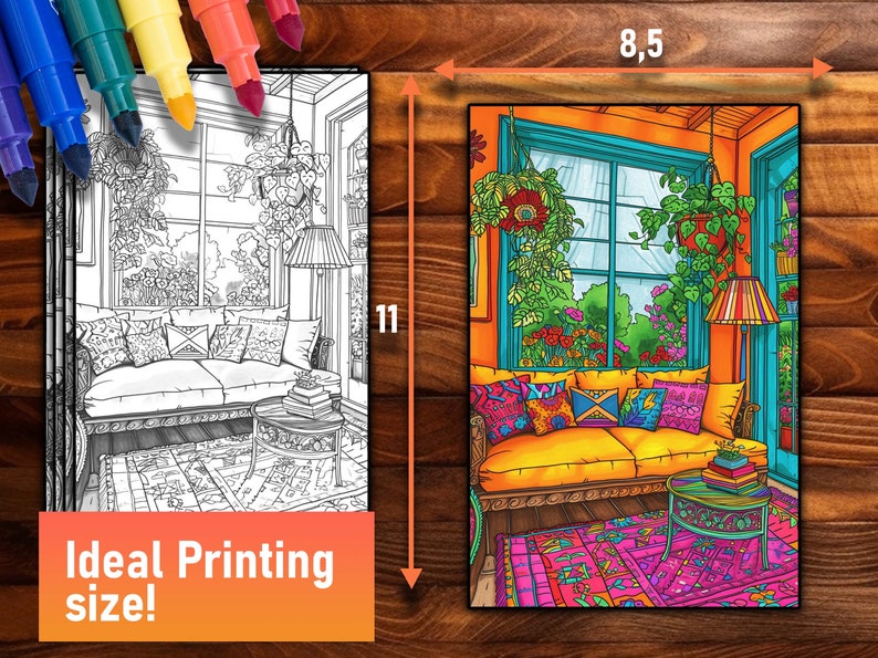 34 Cozy Interior Coloring Pages, Adult Coloring Pages, Adult Coloring ...